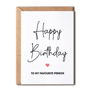 oysterspearl happy birthday to my favourite person - birthday card - romantic birthday card - valentine card - birthday card - i love you card