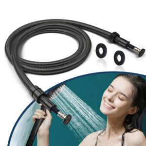 premium metal shower hose-47inch bidet hose high pressure explosion proof toilet hose for bidet sprayer, stainless steel electroplating handheld shower hose flex hoses extension with woven inner tube