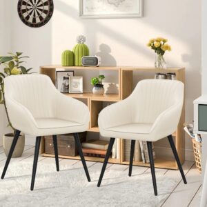 annjoe faux leather accent chair arm chairs living room chairs leisures chair upholstered chair with metal legs set of 2 for home kitchen office bistro cafe