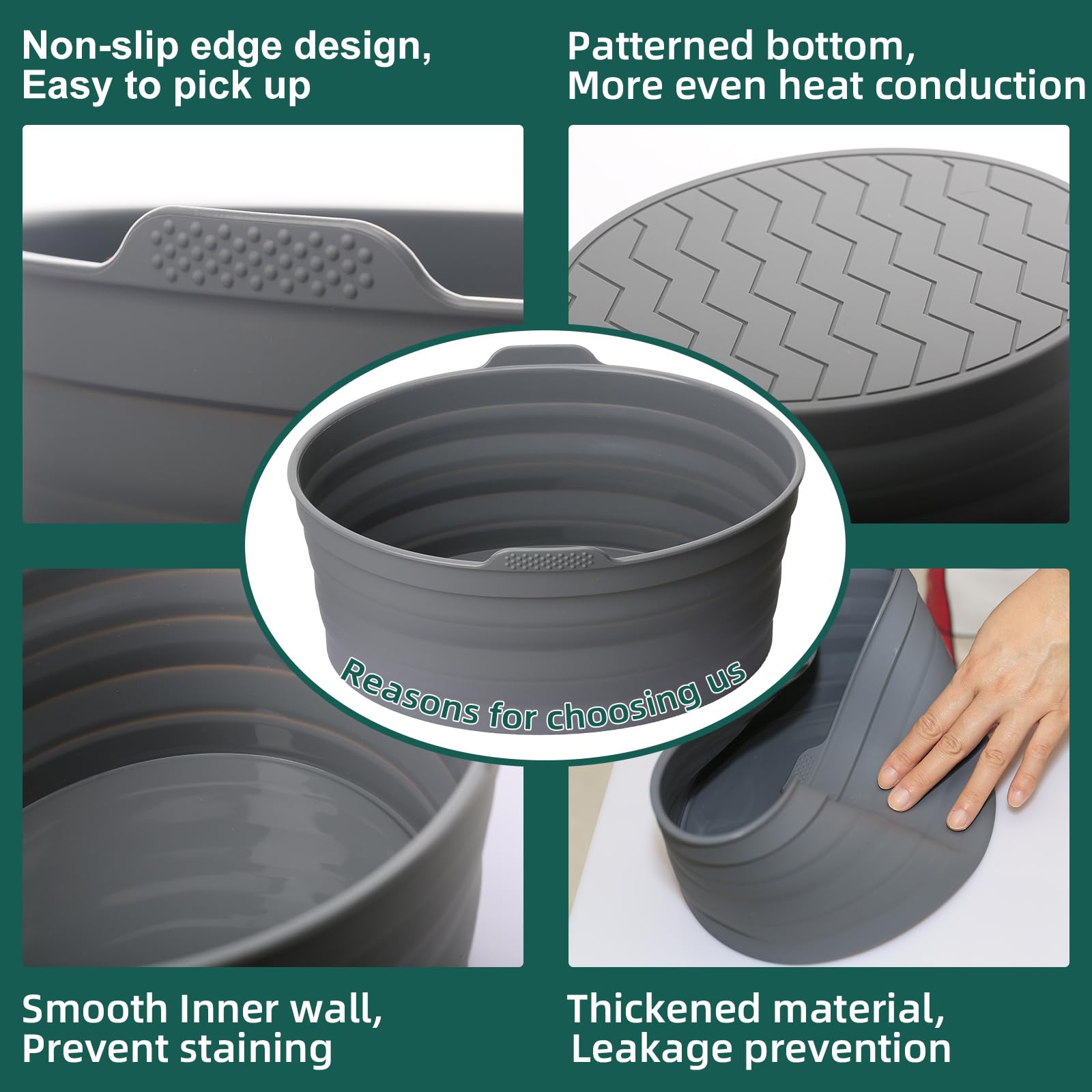 Slow Cooker Liners, Foldable Reusable Silicone Cooking Liners Compatible with Crock-Pot & Hamilton Beach Oval 6-7 QT, Leakproof Dishwasher Safe Slow Cooker Accessories for Most Oval Shape 1 PCS Grey