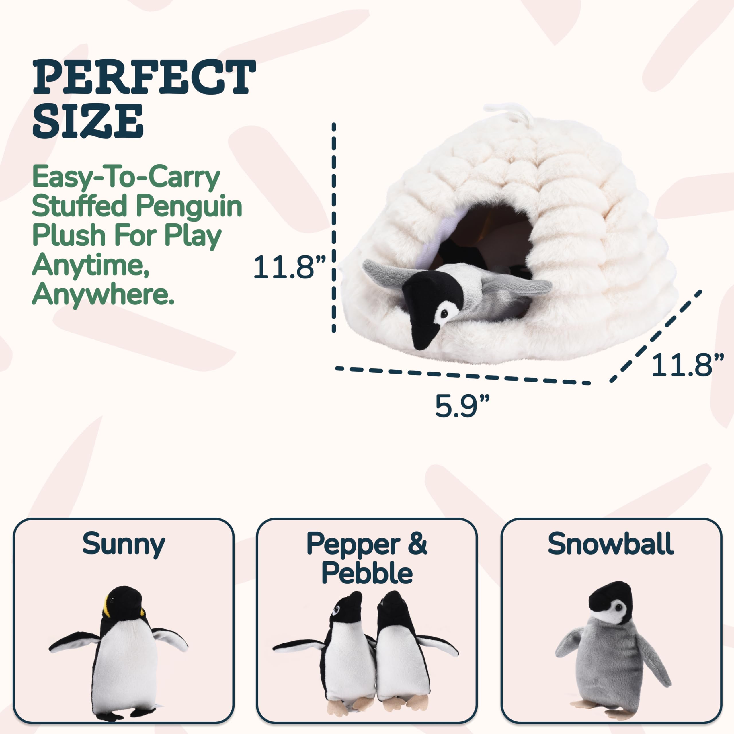 Snug A Babies Penguin Stuffed Animal Set - 4 Soft and Cuddly Plush Penguins with Igloo - Perfect Penguin Plush Toy for Kids to Play, Cuddle, and Uplift Social Skills - Soft, Huggable, and Safe