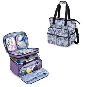 bafaso double layer sewing accessories organizer with 2 detachable pouches bundle multifunctional tote bag