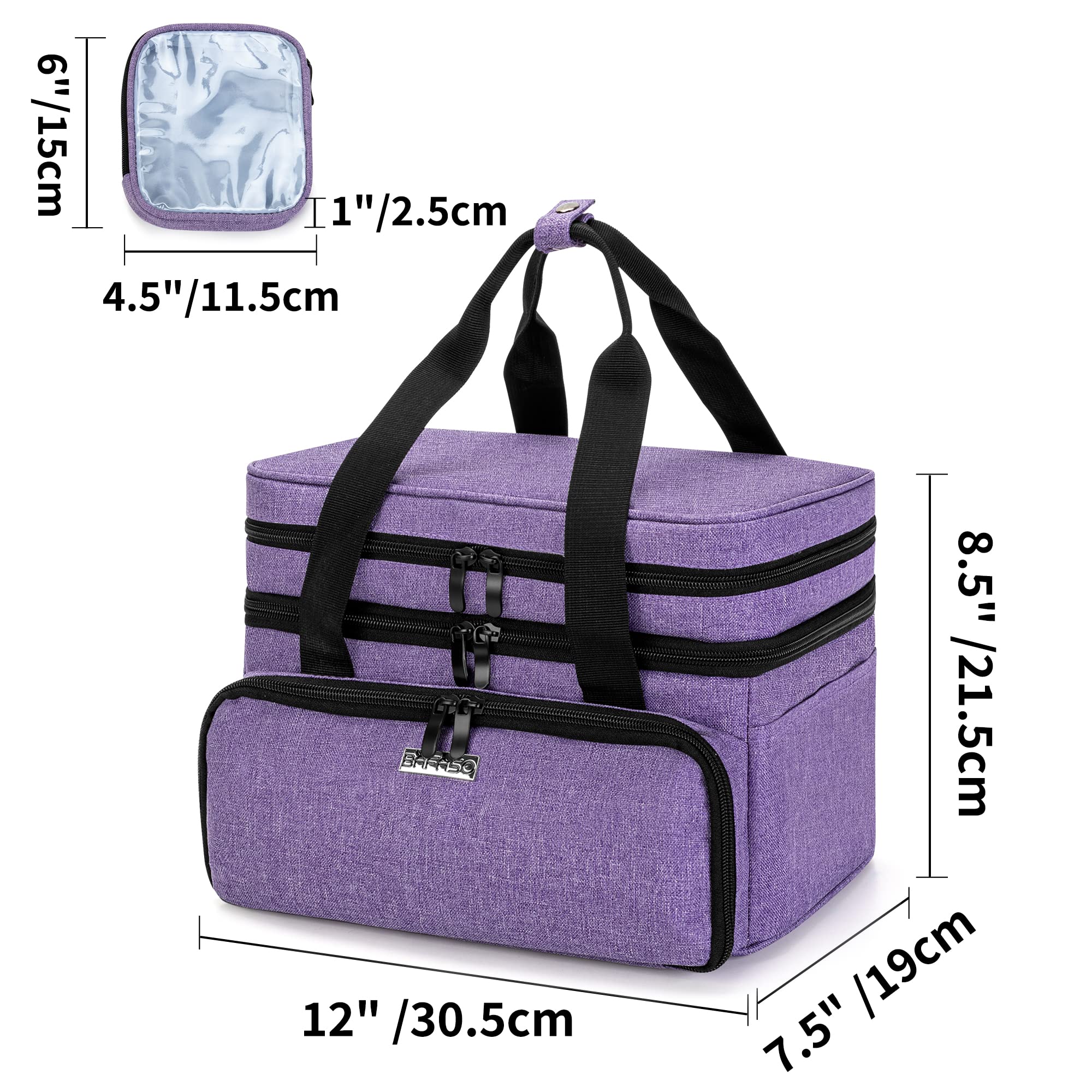 BAFASO Double Layer Sewing Accessories Organizer with 2 Detachable Pouches Bundle Multifunctional Tote Bag