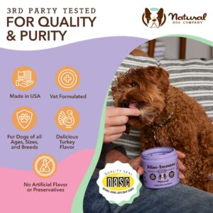 Natural Dog Company Aller-Immune Chews (90 Pieces), Turkey Flavor, Canine-Specific Probiotics, Allergy Immune Supplement for Dogs, Boosts Immune System, Antioxidant, Itch Relief for Dogs