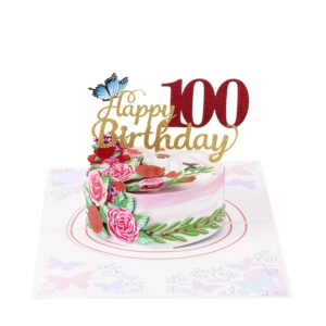 truance pop up card, 100th birthday card, happy birthday gift for men, women, brother, sister, mom, dad and friend