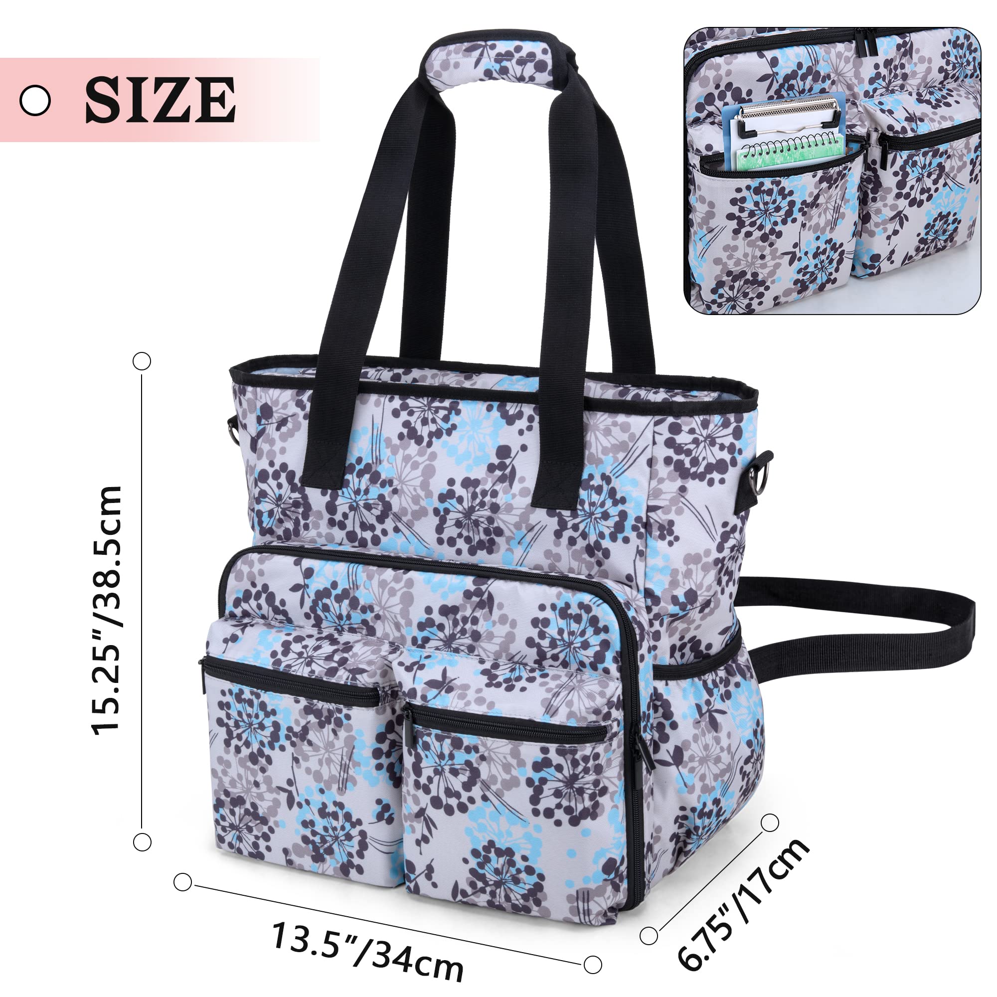 BAFASO Double Layer Sewing Accessories Organizer with 2 Detachable Pouches Bundle Multifunctional Tote Bag