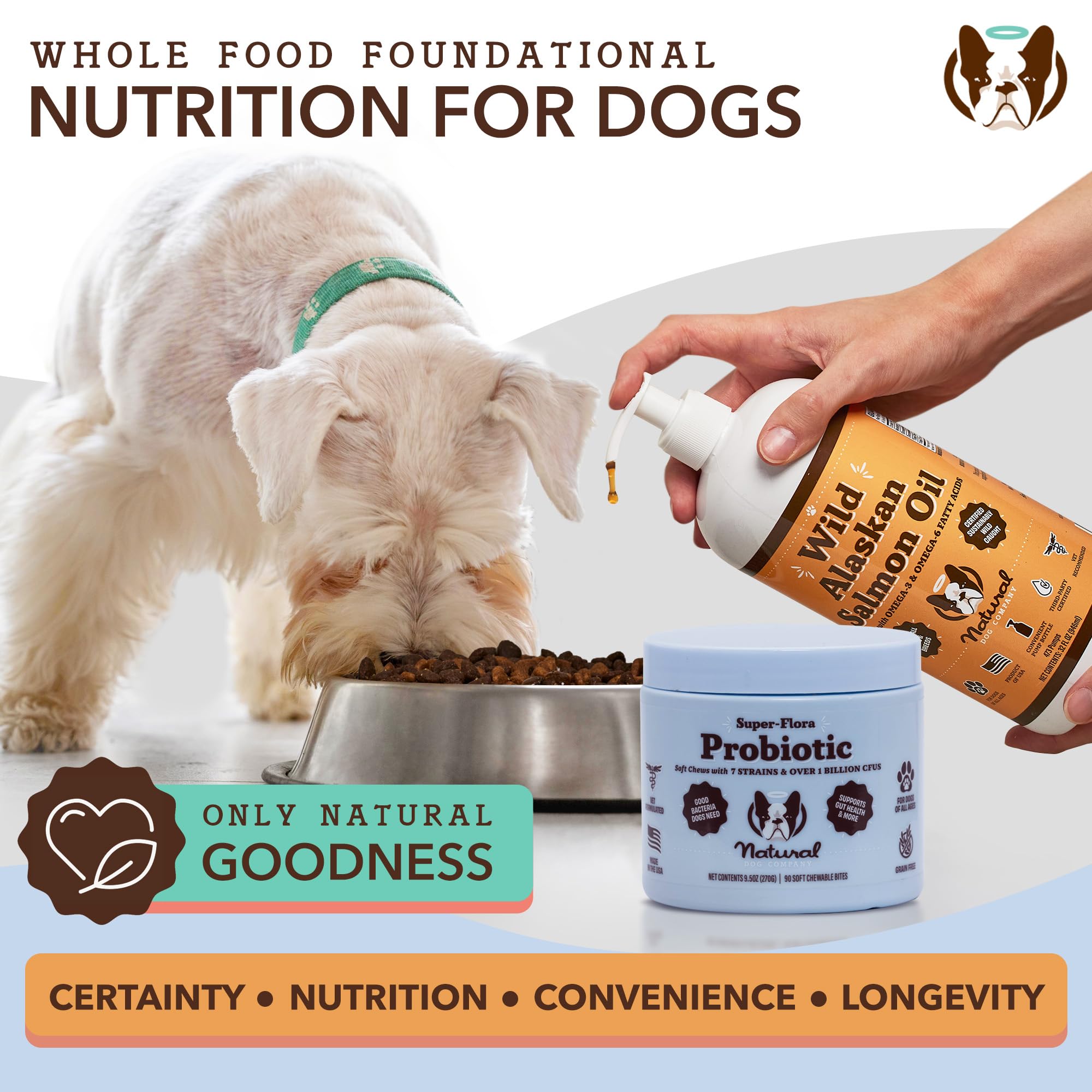 Natural Dog Company Probiotic Chews for Dogs (90 Bites), Chicken Flavor, Helps with Digestion & Gut Health Supports Immune System, Probiotics Supplement for Dogs of All Ages, Sizes & Breeds.