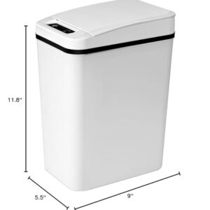 xfyoeg Bathroom Smart Touchless Trash Can 2.5 Gallon Automatic Motion Sensor Rubbish Can with Lid Electric Waterproof Narrow Small Garbage Bin for Kitchen, Office, Living Room, Toilet, Bedroom,