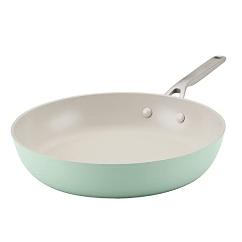 KitchenAid Hard Anodized Ceramic Nonstick Frying Pan/Skillet, 12.25 Inch, Pistachio