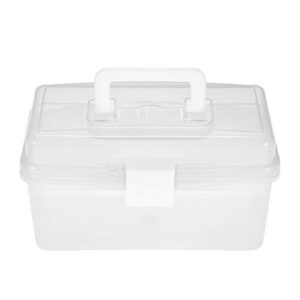 huiop craft storage container,clear plastic art storage box watercolor oil painting supplies multipurpose case portable for artists students