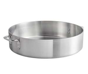 soro essentials- 40 qt. heavy weight aluminum brazier 6 mm thickness- brazier with riveted handles perfect for roasting sauteing searing and pan frying