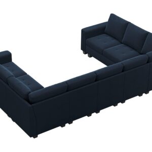 Belffin Oversized Velvet Modular 9 Seater U-Shape Sectional Sofa Set with Chaise Convertible sectional Sofa Couch Set Modular Couch Corner U Shaped Sectoional Sofa Blue