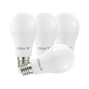 gina.w led dimmable light bulbs 60 watt soft white light bulbs,e26 light bulb 800 lumens led light bulbs a19 3000k etl listed 4 pack