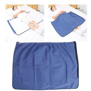 Adult Wearable Incontinence Mattress, Urine Skirt Cotton Cloth Wearable Incontinence Bed Pads Elderly Care Wearable Diaper Pad for Adults Elderly Children Dark Blue Button Type (L)