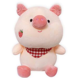 aucooma pig plush stuffed animal cute pink pig plush pillow piggy plushies doll toy 9.8"