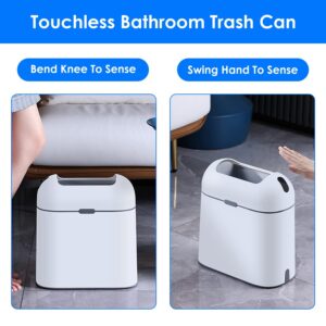 iMounTEK Automatic Trash Can 2.38Gal/9L Touchless Garbage Can Motion Sensor Narrow Wastebasket with Lid for Kitchen Bathroom Bedroom Office