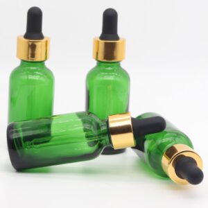 Toaazhy 4 pack,green glass dropper bottles 1 oz,30ml dark empty tincture bottles with dropper,alcohol,hair oil bottle,eye,small,droppers for oils,medicine,pipette,drip drop,travel,perfume,essentia