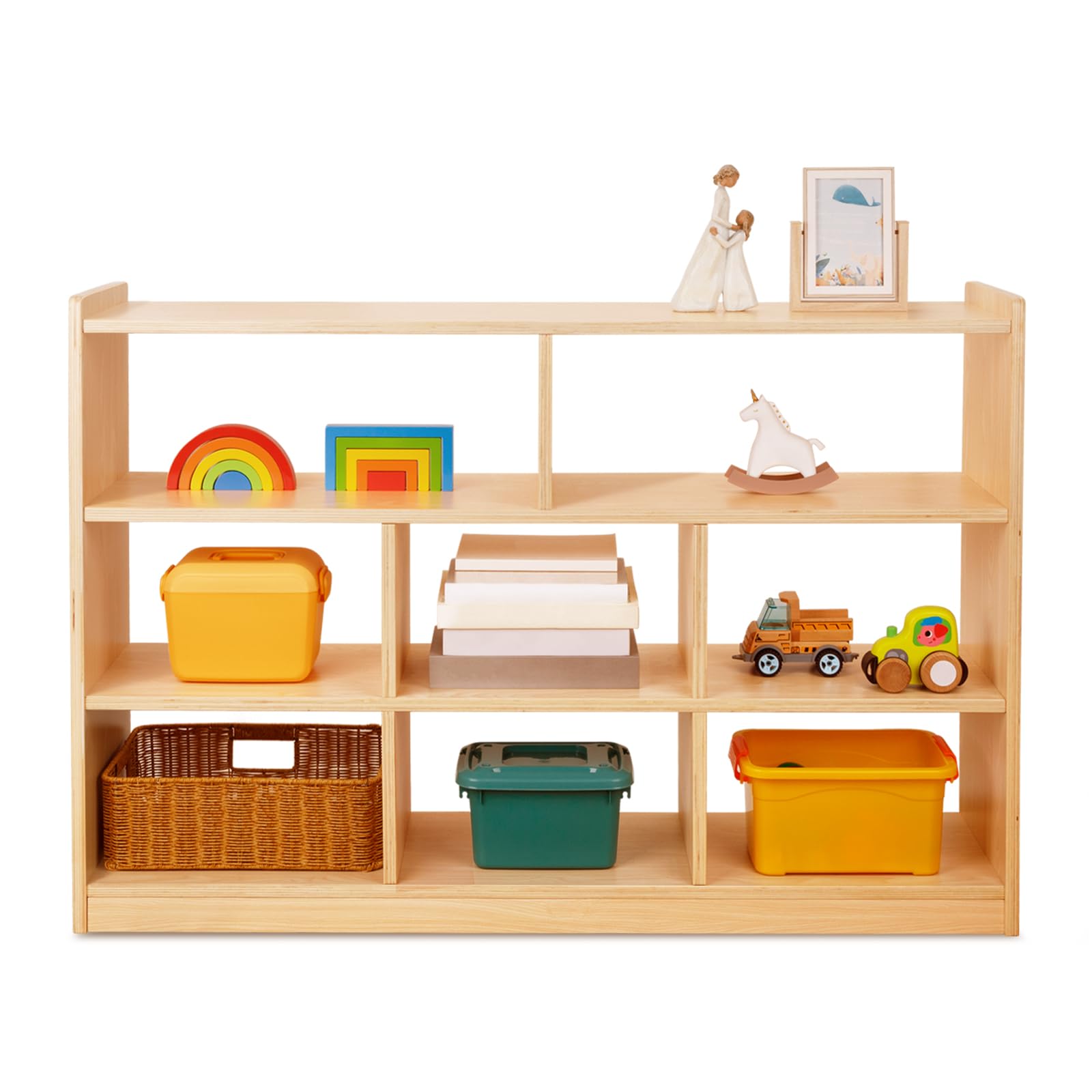 OOOK Montessori Shelf Toy Organizers and Storage, 31.5" H, 8-Compartment Wood Storage Cabinet, Montessori Bookshelf for Kids Room, Playroom, Nursery, Classroom, Kindergarten