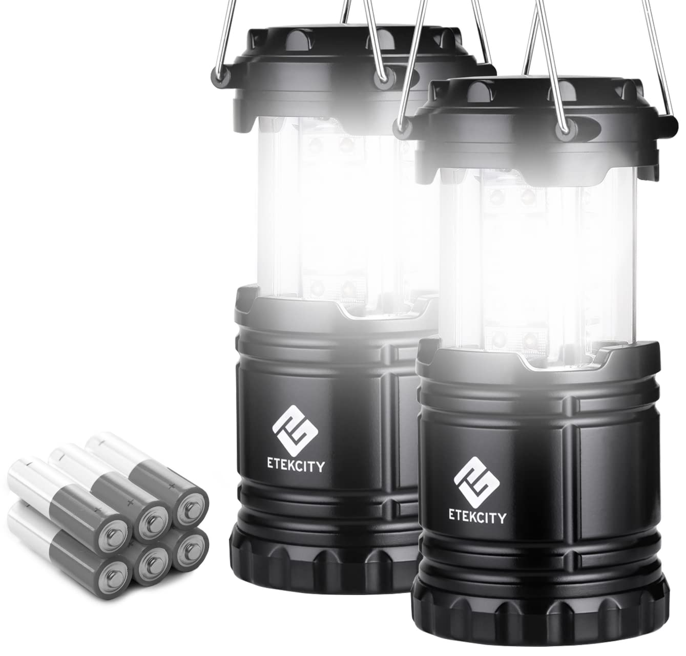 Energizer LED Rechargeable Plug-in Flashlights (3-Pack) and Etekcity Camping Lantern Gear Accessories Supplies (2 Pack)