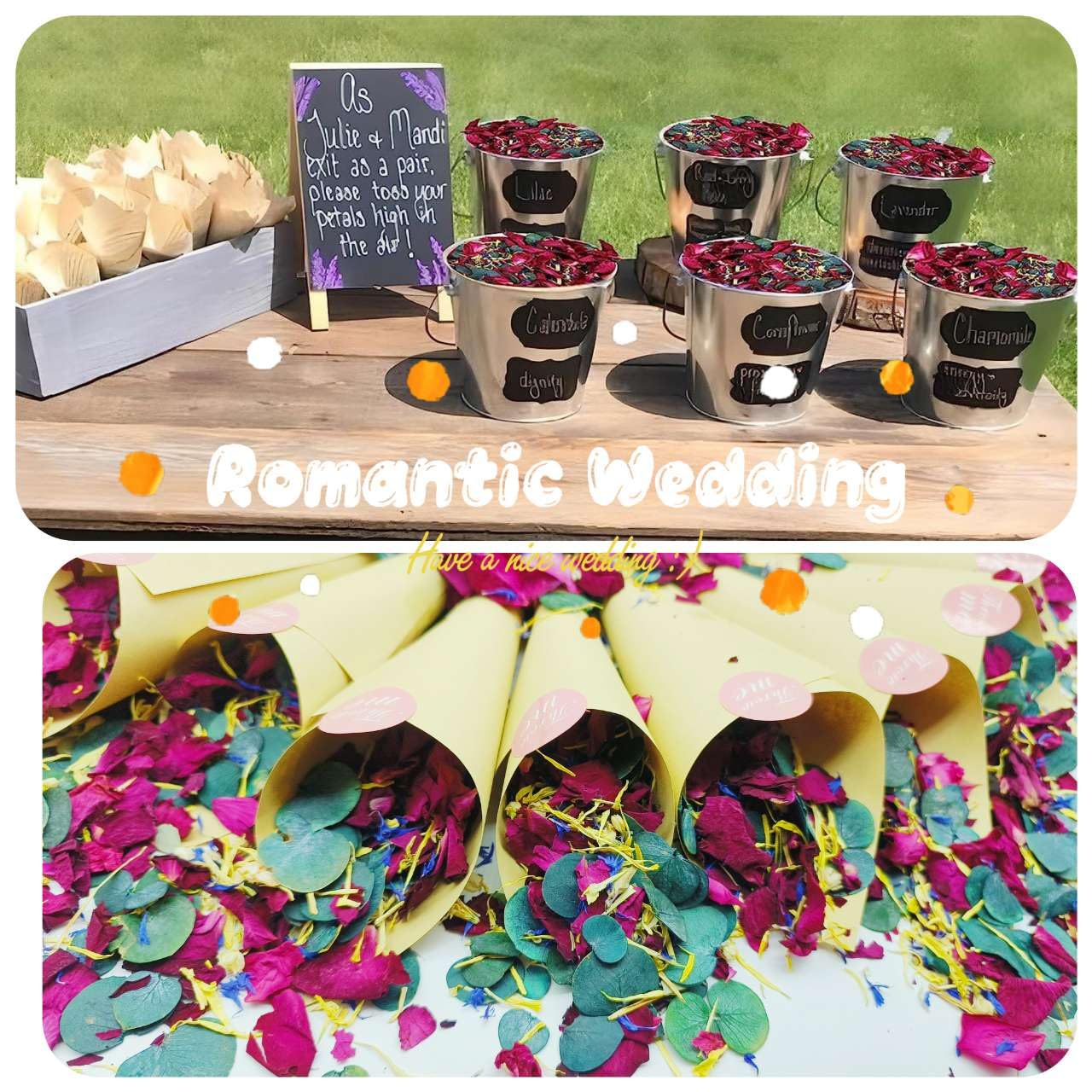 2 QT Dried Roses & Eucalyptus Leaves Mix Petals, 20+ Cups of Natural Biodegradable Confetti, Containing Chrysanthemums Jasmine Cornflowers Flower Girl Baskets, Wedding Parties,Flower Girls