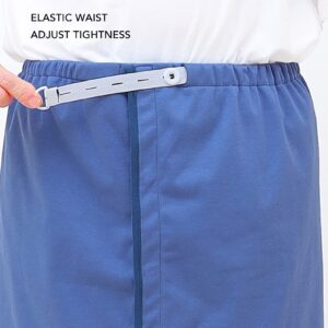 Adult Wearable Incontinence Mattress, Urine Skirt Cotton Cloth Wearable Incontinence Bed Pads Elderly Care Wearable Diaper Pad for Adults Elderly Children Dark Blue Button Type (L)