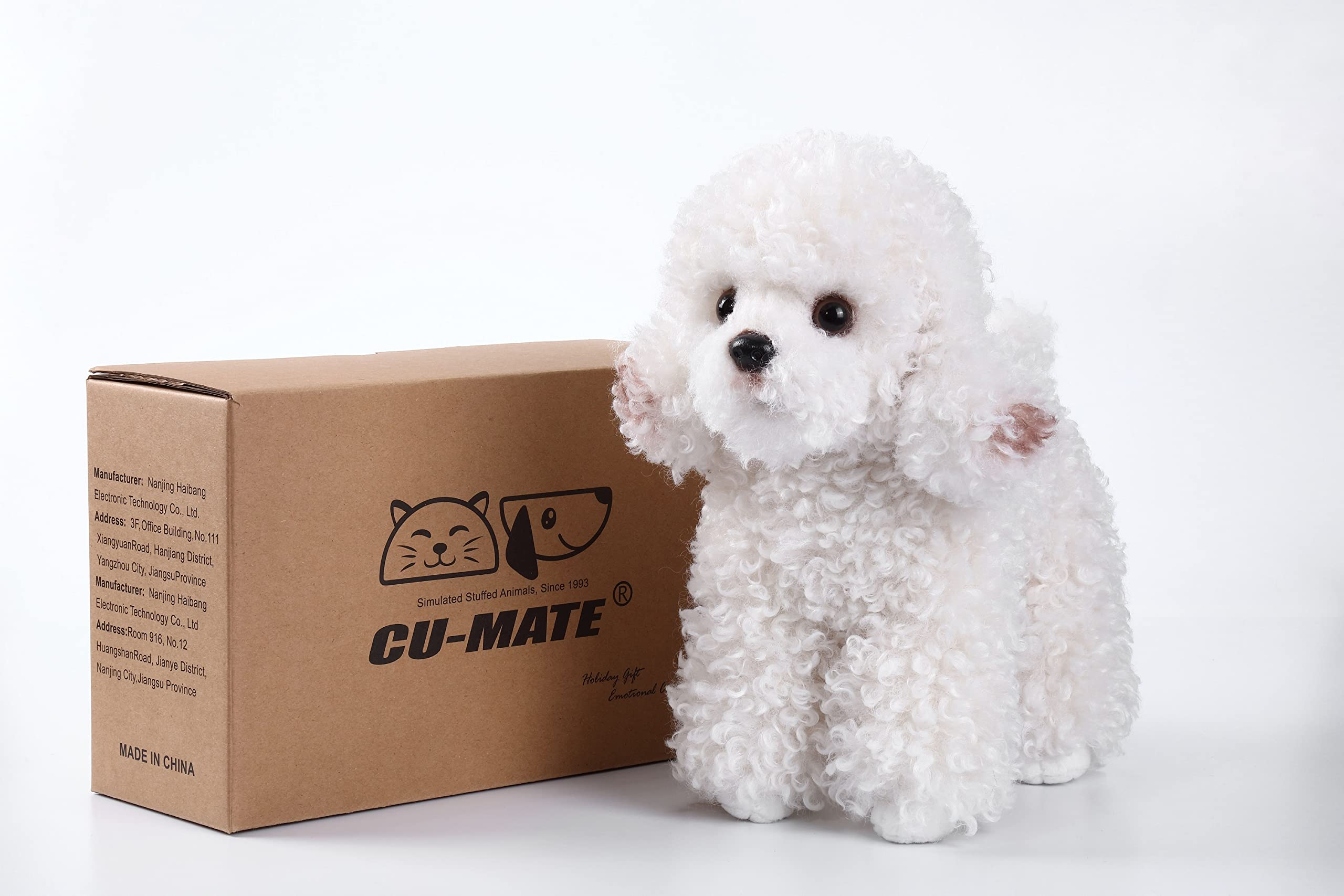 CU-MATE Poodle Plush Puppy Plushie Realistic Dog Stuffed Animal Toy Adorable Hugging Sleeping Pillow for Kids Friends