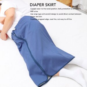 Adult Wearable Incontinence Mattress, Urine Skirt Cotton Cloth Wearable Incontinence Bed Pads Elderly Care Wearable Diaper Pad for Adults Elderly Children Dark Blue Button Type (L)