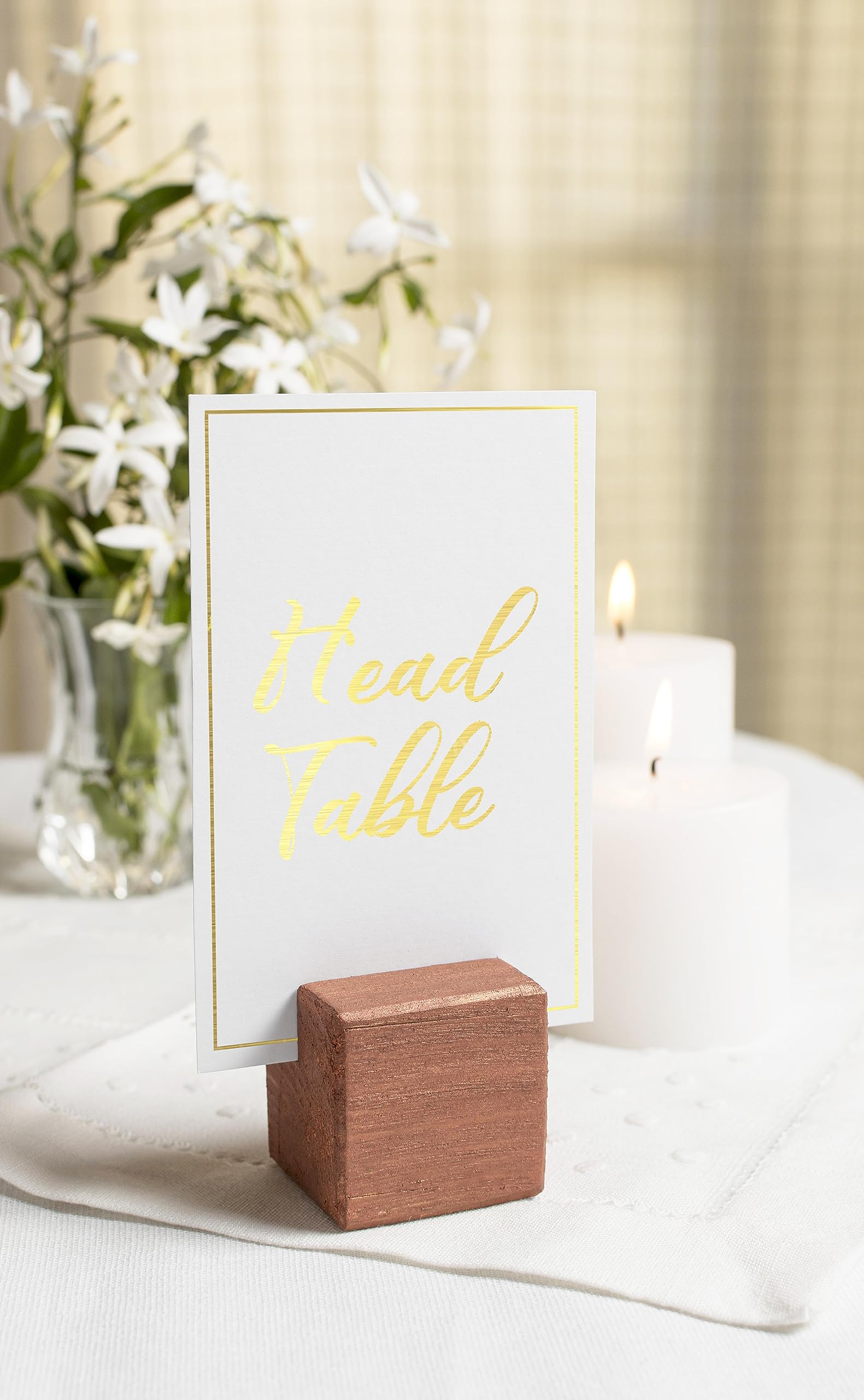 White Paper Gold Wedding Table Numbers, 1-30 And Head Table Card Included, Centerpiece Decorations,Double Sided 4x6 With Gold Stamping,For Table Number Holders