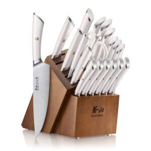 cangshan elbert series german steel forged knife block sets (20-piece, white)