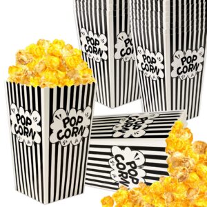 decyool mini paper popcorn bags, small popcorn bags black and white movie night popcorn boxes for kids popcorn buckets and container for home, carnival party, decorations(100pack)