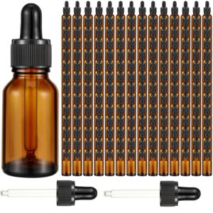 tanlade 200 pack 15ml dark dropper bottles 1/2 oz glass dropper bottles brown tincture bottles with eye droppers for essential oils liquids perfumes lab chemicals and travel (amber)