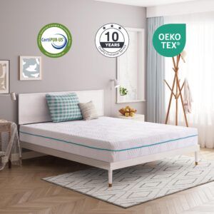 Dyonery 10 Inch Twin Memory Foam Mattress,Gel Charcoal Fiberglass Free Mattress Bed in a Box, CertiPUR-US Certified, Made in USA, Kids Mattress for Bunk Bed, 38"×75", Medium