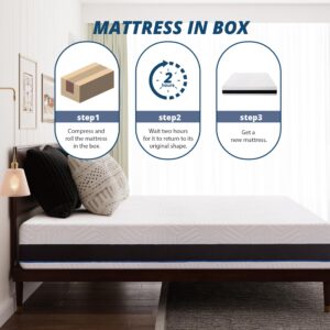 Dyonery 12 Inch Full Memory Foam Mattress,Gel Charcoal Fiberglass Free Mattress Bed in a Box, CertiPUR-US Certified, Made in USA, Double Mattress, 54"×75", Medium