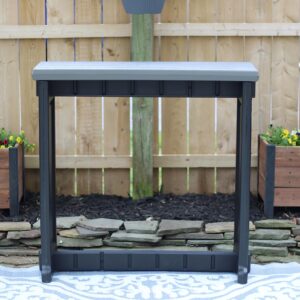 Leisure Accents Single Bar Deep Grey Top & Black Base Ideal for Patio Hot Tub Area Backyard Durable WeatherResistant Design Easy Nohardware Assembly Proudly Made in USA