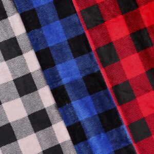 Mook Fabrics Fleece Flannel Buffalo Plaid, Grey Cut by The Yard