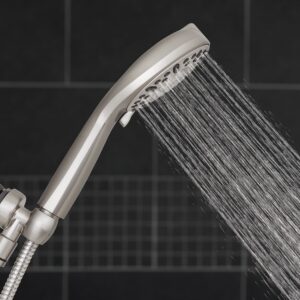 Waterpik ShowerClean Pro Hand Held Shower Head High Pressure Rinser With Built-in Power Jet -Wash, Shower -Cleaner In Brushed Nickel, QCM-769ME