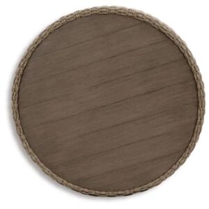 Signature Design by Ashley Danson Bohemian Outdoor Resin Wicker Round Coffee Table, Brown