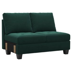 belffin velvet long 2-seat module for modular sofa sectional couch accent armless 2 seater sofa couch chair modern fabric green