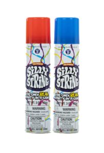 the original silly string! silly string 2 pack, assorted colors, 3 oz large can – the only real party in a can! be silly! shoots over 15ft!