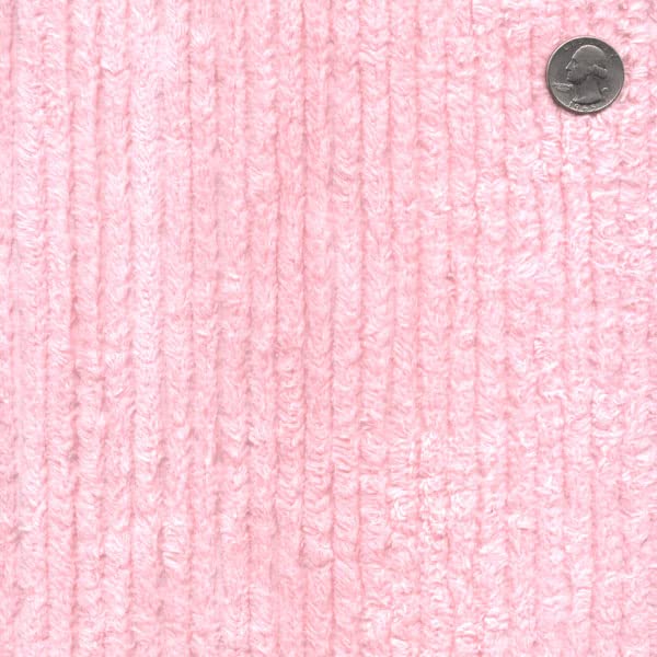 Terry Chenille Pink 57" Wide Cotton Fabric by The Yard TC-0506-596 (Pink)