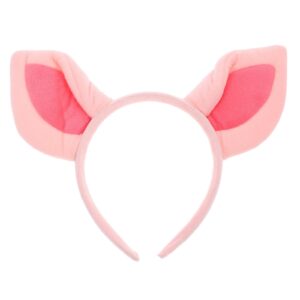 pretyzoom costume headband, pink pig ear headband, animal ear plush headband, farm party halloween piggy headband for girls