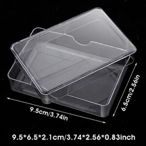 Grevosea 6 Pieces Clear Playing Card Boxes, Playing Card Case Snaps Closed Card Holder Organizer Plastic Card Deck for Gaming Cards, Business Card Storage 3.7 X 2.6 X 0.83 Inch