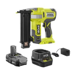 ryobi one+ 18v 18-gauge cordless airstrike brad nailer p321 with battery and charger (renewed)