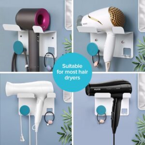 BeiLeiNiceHK Hair Dryer Holder Wall Mounted,Dyson Blow Dryer Stand with Adhesive and Punching,Cute Hairdryer Storage Organizer and Modern Blowdryer Wall Holder