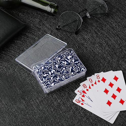 Grevosea 6 Pieces Clear Playing Card Boxes, Playing Card Case Snaps Closed Card Holder Organizer Plastic Card Deck for Gaming Cards, Business Card Storage 3.7 X 2.6 X 0.83 Inch