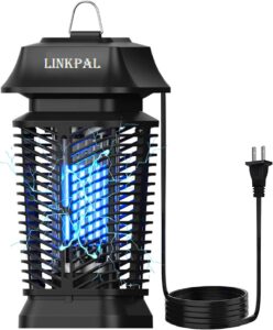 linkpal 20w qh50e bug zapper outdoor and indoor, 4000v high powered electric mosquito zapper with switch,waterproof mosquito trap outdoor,mosquito killer,electronic fly zapper for backyard patio home