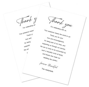 rokapary modern minimalist wedding thank you place cards, place setting cards, for bridal shower, reunion, reception, celebration, rehearsals, dinner parties, events 50 cards 4"x6". made in usa