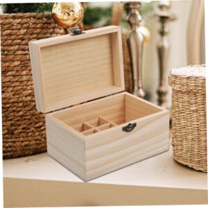 HONMEET Box wooden essential oil case delicate wooden pine essential oil box bead pine wood essential oil bottle container Multiple slots nail polish holder Bottled essential oil storage