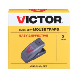 victor m137b quick-set effective mouse trap and killer - 2 reusable instant kill mouse traps