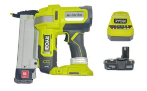 ryobi one+ p361 18v 18-gauge cordless airstrike narrow crown stapler kit with battery and charger